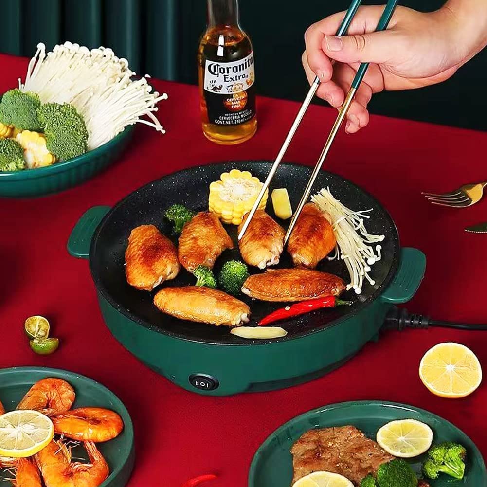 Electric Griddles, Versatile Electric Grills 110V Large-Capacity Electric Frying Pan 3-In-1 Pot Electric Bakeware for 2-4 People Electric Skillets