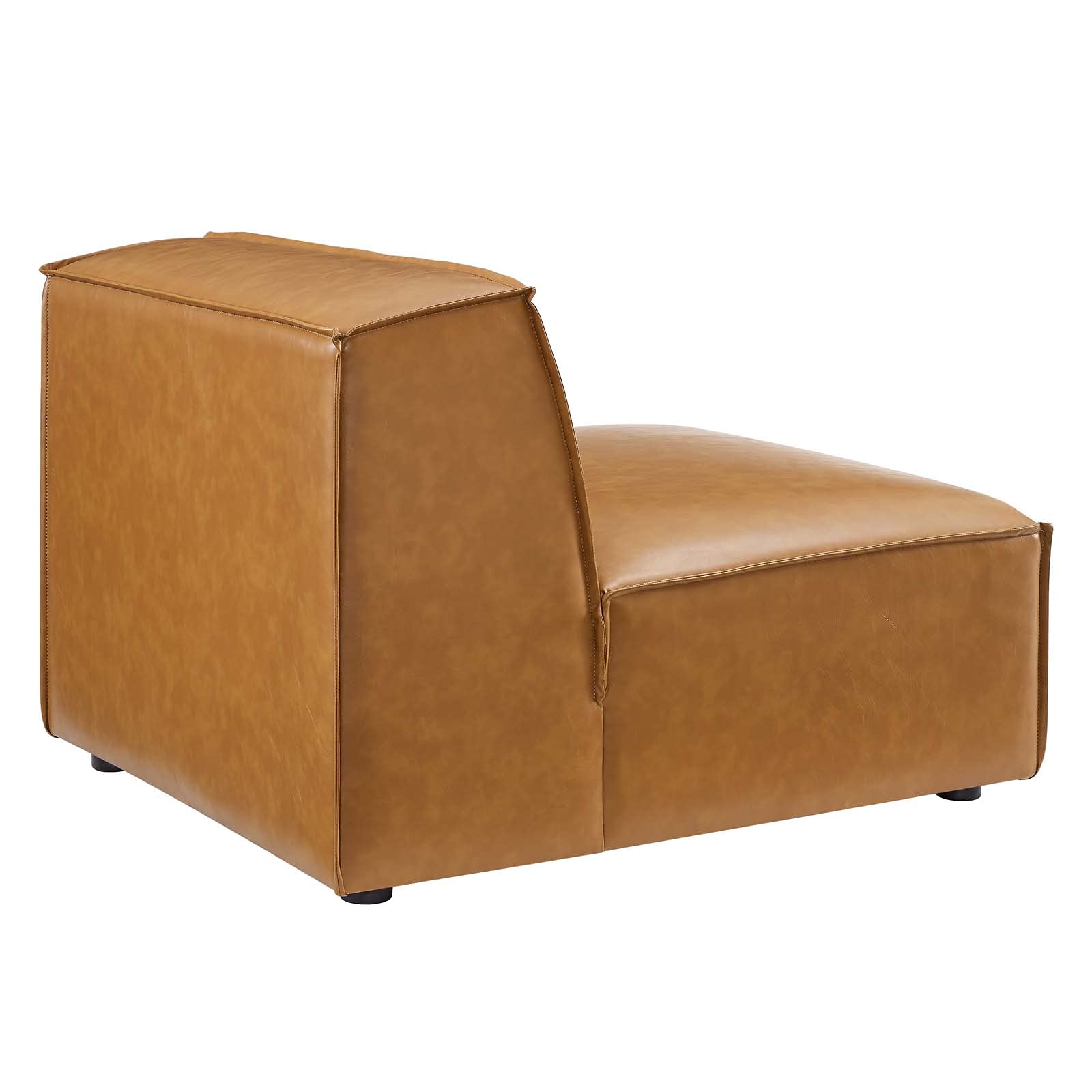 Modway Restore Vegan Leather Sectional 4-Piece Set Sofa in Tan