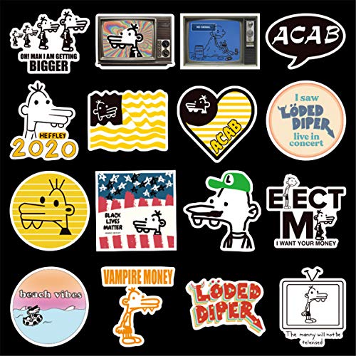 Please Read the Pictures Carefully Some are not Suitable for Children,Funny Diary of a wimpy kid Stickers 50Pcs Cartoon Vinyl for environmental protection Stickers for Laptop Computer Hydroflask Diarys Desk Bedroom Wardrobe Car Skateboard Bicycle Luggage