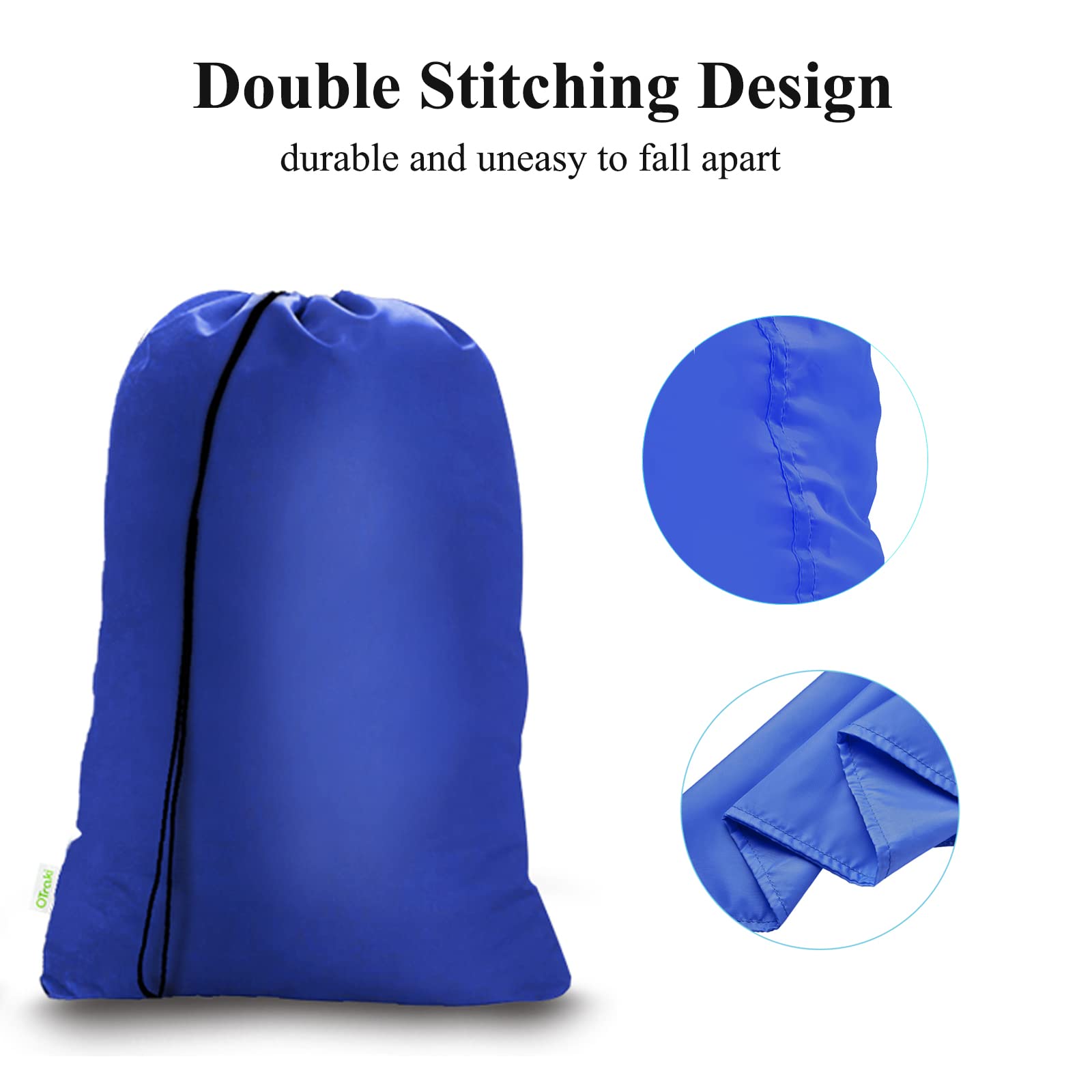 OTraki Large Heavy Duty Laundry Bag Drawstring Laundry Bag 28 x 45 inch / 70 x 115cm Dirty Clothes Organizer XL Travel Laundry Sack Hamper Replacement Liner for Home Dorm Camp Trip College Blue, 1Pcs
