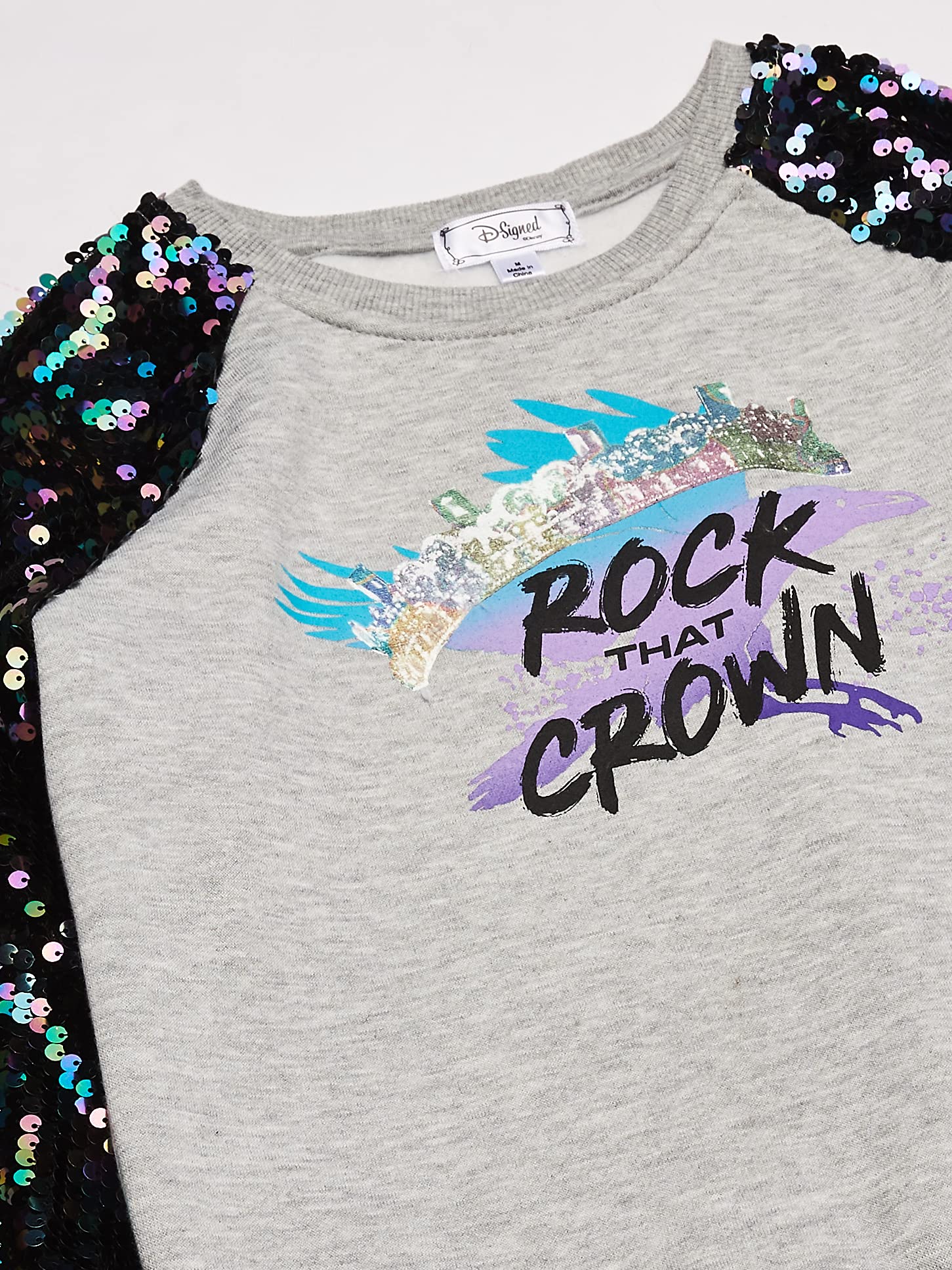 Disney Big Girls Descendants Long Sleeve Sweatshirt, Heather Grey, Large