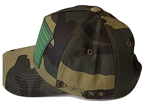Flag cap, USA Flag Hat Adjustable, Military Caps Army, Baseball Cap for Men and Women (Green), One Size