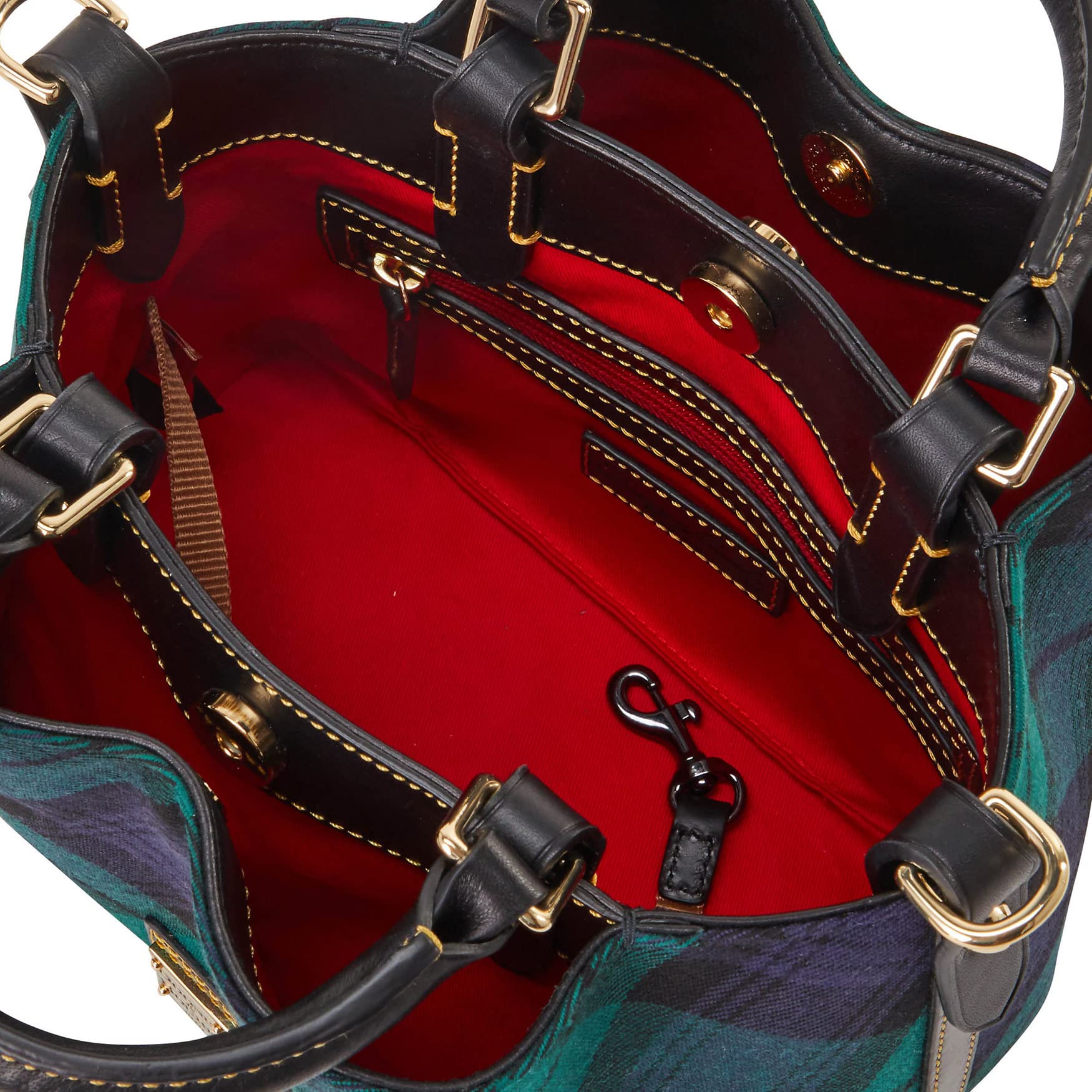 Dooney & Bourke Handbag, Tartan Mini Barlow Satchel - Navy