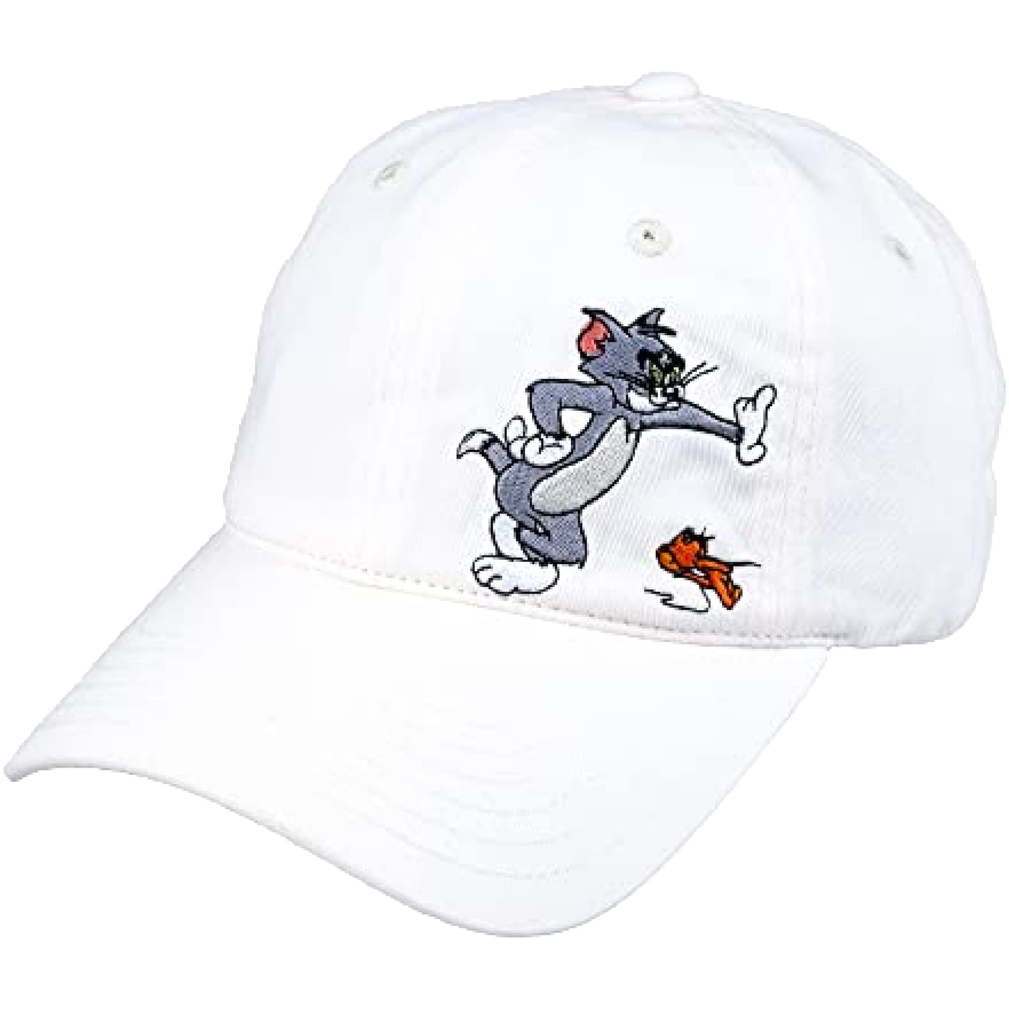 Concept One Unisex Adult Warner Bros Tom and Jerry Hat, No Escape Cotton Adjustable Baseball Cap with Curved Brim, Dad Hat, Beige, One Size US