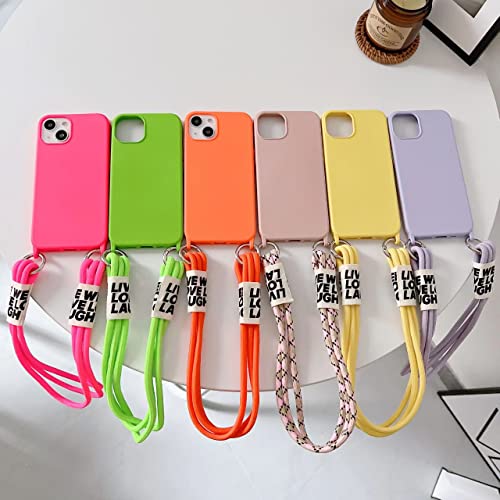 UnnFiko Silicone iPhone Case with Phone Lanyard, Long Crossbody Strap, Universal Lanyard Neck Strap Protective Case Cover (Navy Blue, iPhone 13 Pro)