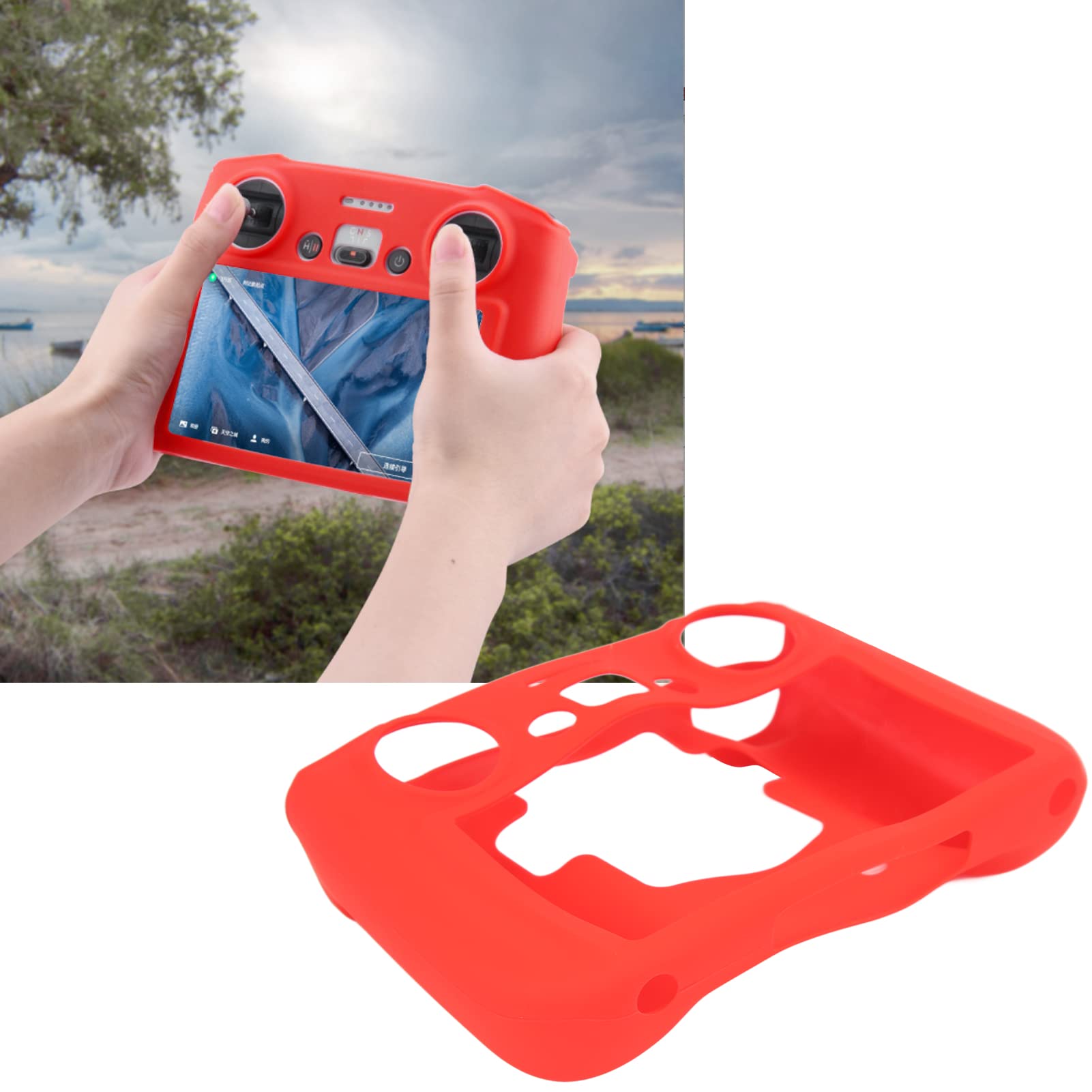 GOEI Remote Controller Protective Skin, Prevent Slippage Anti Deformation Drone Controller Cover Comfortable for Remote Control Red