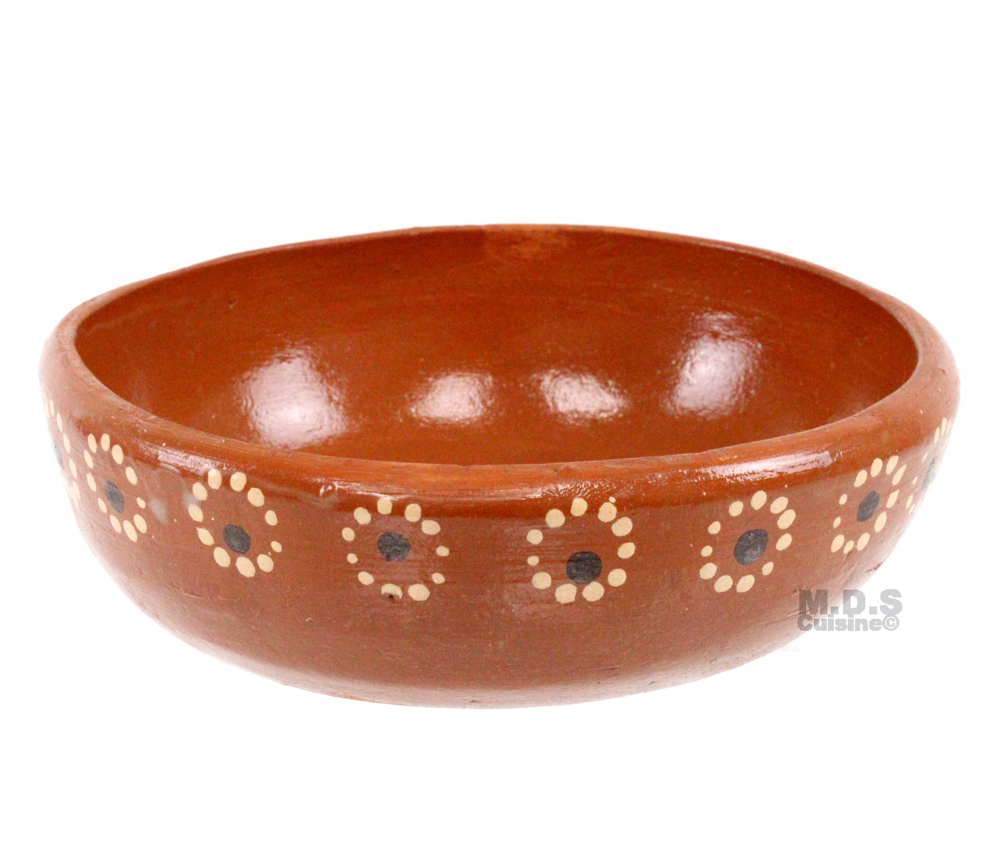 Ematik Plato Pozolero Bowl De Barro Mexican Artisan Floral 100% Clay Soup Pozole Menudo Caldo Bowls