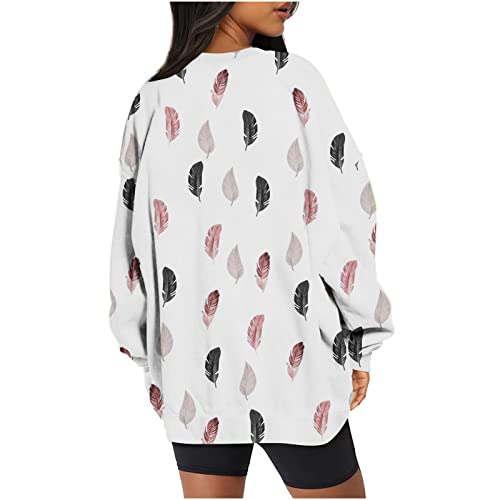 DOLKFU your orders women's sweatshirts Women's Long Sleeve Oversized Hoodies Stripe Print Pullover Shirts Casual Sweatshirts 2023 Fall Clothes Gray S