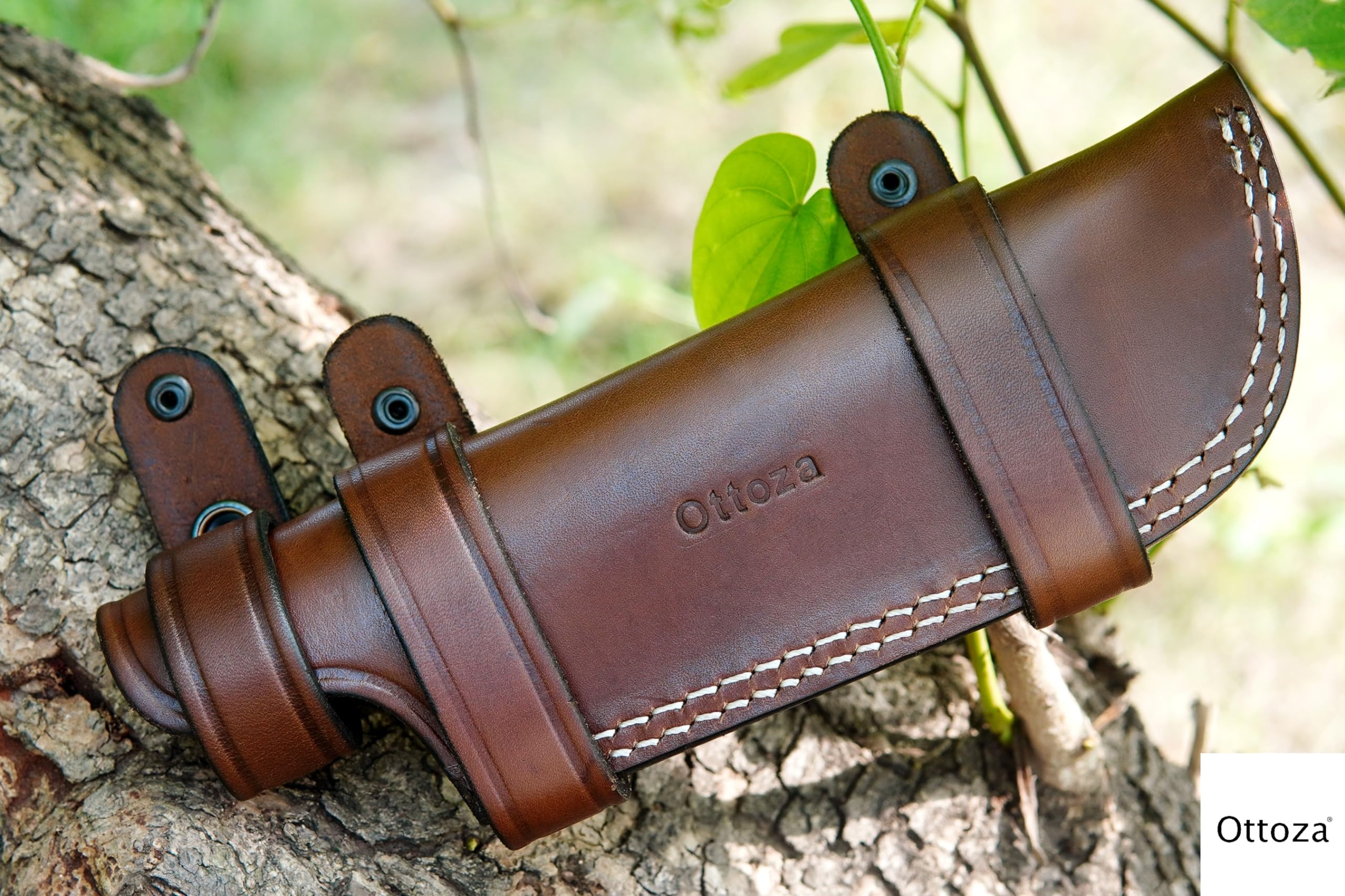 Ottoza TOP GRAIN Leather Knife Sheaths for Fixed Blade Knives, RIGHT HAND Leather Knife Sheath for Belt, Leather Knife Holster Belt Knife Holder, Horizontal Knife Sheath for Belt No:2