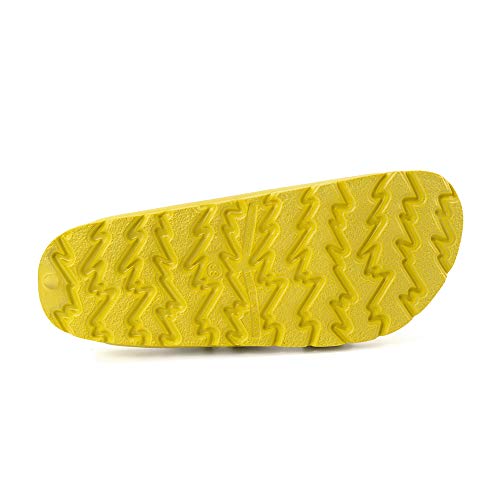 Luffymomo Womens Adjustable Slip on Eva Double Buckle Slides(7 M US Yellow)