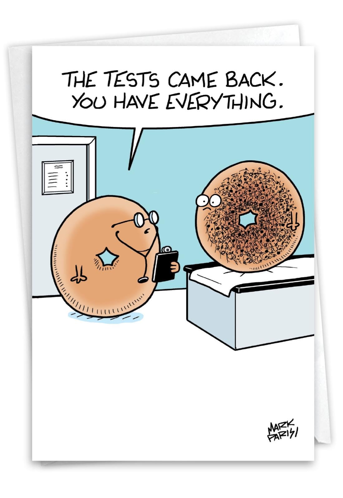 NobleWorks Humorous Thank You Dr, Physician, Dr. Paper Card (Doctor) with 5 x 7 Inch Envelope (1 Card) Everything Bagel C2440TYG