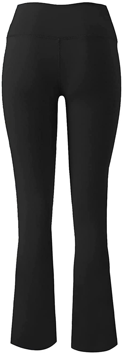 Flare Leggings Women's Casual Bootleg Yoga Pants V Crossover High Waisted Flare Workout Pants Leggings Black