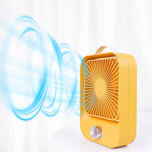 Desk Fan,USB Rechargeable Portable Desk Fan with 2400mAh Battery,Stepless Speed Control Table Fan, USB Mini Fan Cooling for Home Office Travel (White)