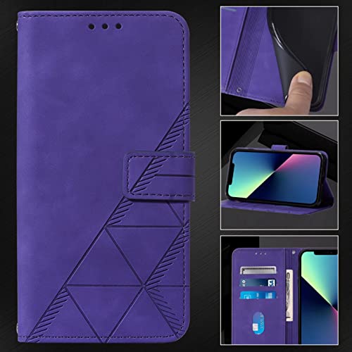 FTRONGRT Case for Tecno Pop 5P, Mobile Wallet Flip Cover with Mobile Phone Holder, Card Slot, Magnetic PU Leather Case for Tecno Pop 5P-Purple
