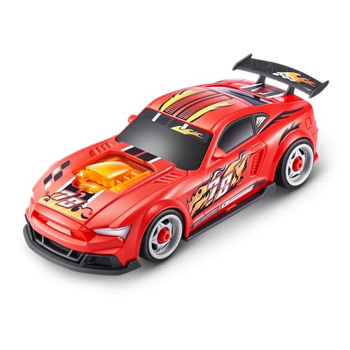 Metal Machines Speed Heroes (Red) by Zuru, 20+ Surprises, Build Your own Car, Two Bodies, Lights & Sounds, Slime