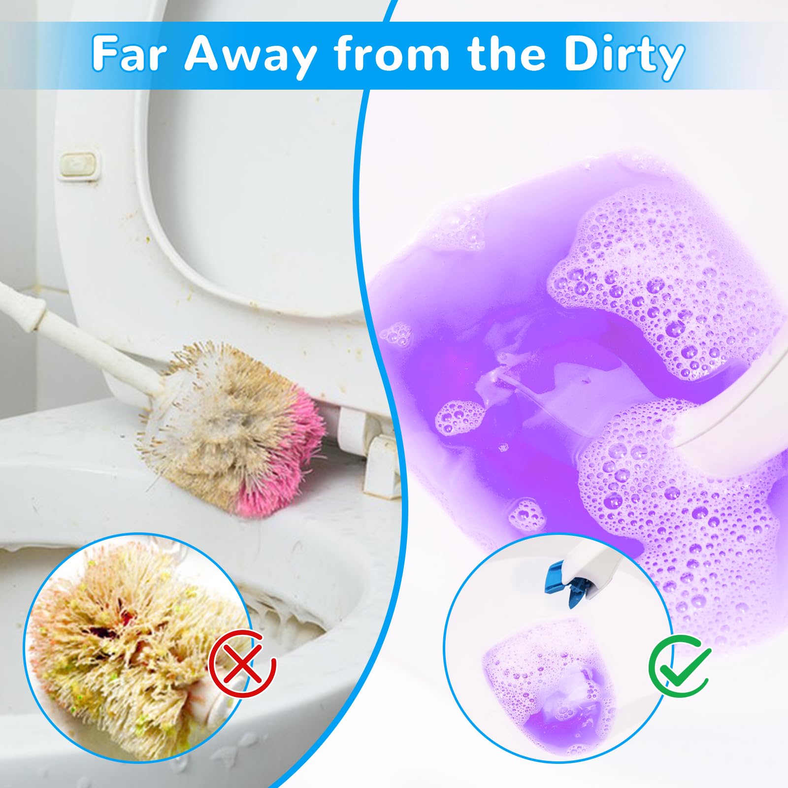Effacera 36 Refills Disposable Toilet Bowl Paper Bulk Toilet Fresh Flushable Refills for Bathroom Toilet Brush Accessories Supplies Starter Kit (Lavender Scent)