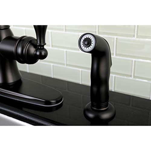Kingston Brass GSY7705ACLSP American Classic Kitchen Faucet with Sprayer and Deck Plate, 9-7/16", Oil Rubbed Bronze , Oil-Rubbed Bronze
