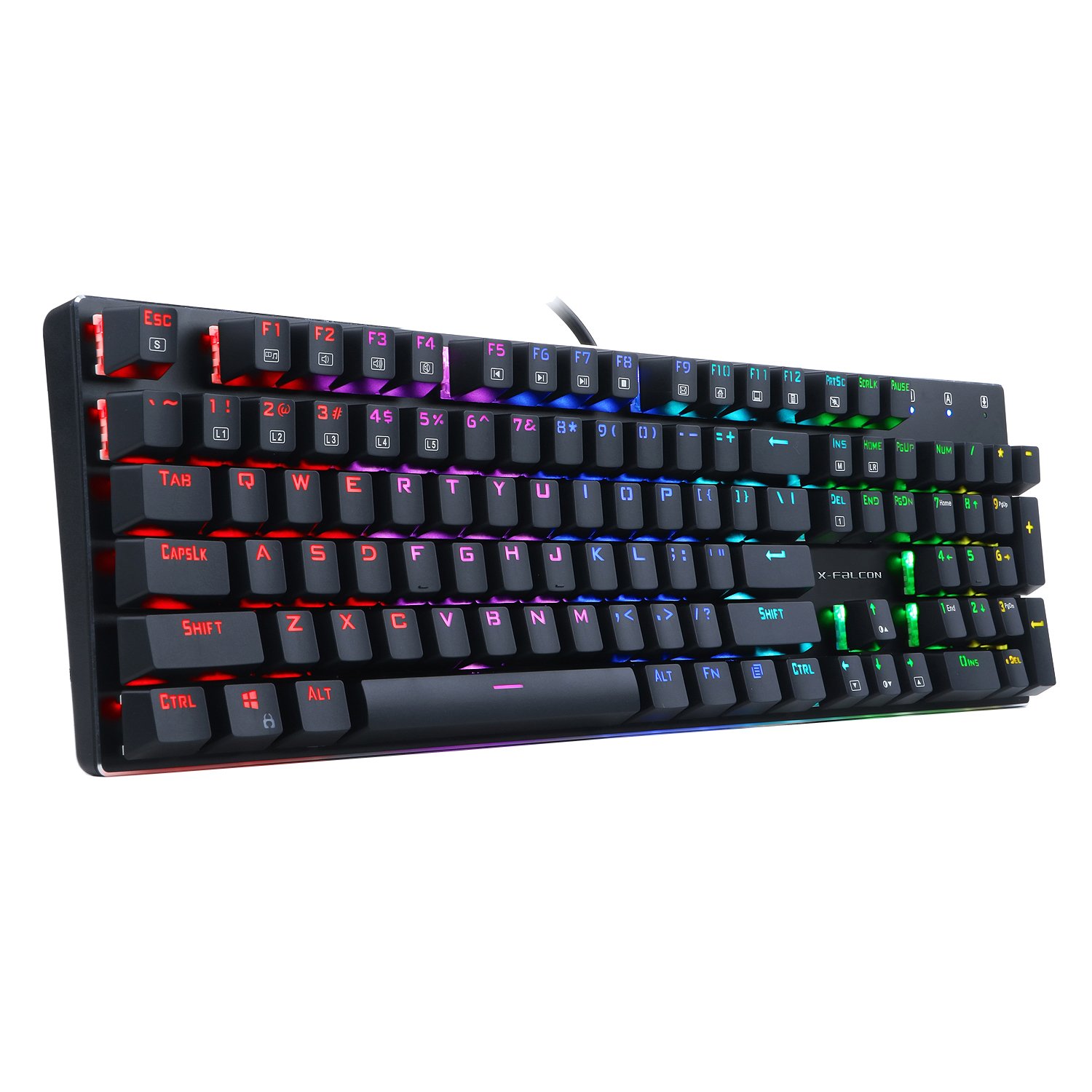 E-YOOSO Mechanical Keyboard Blue Switches 104 Keys RGB LED Backlit Keyboard Aluminum Alloy Base Design for Office and Gaming