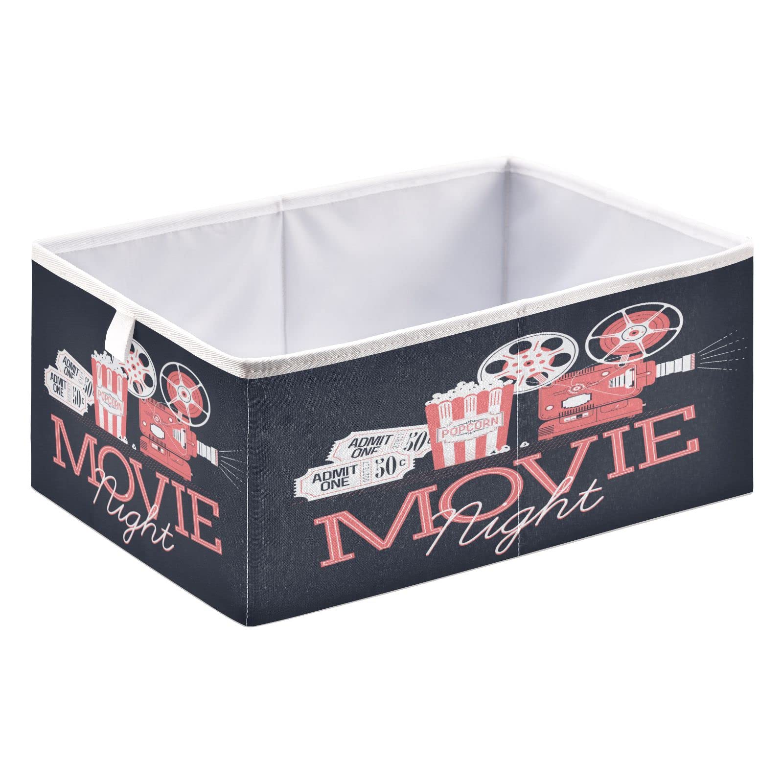 DOMIKING Retro Movie Projector Storage Baskets for Shelves Foldable Collapsible Storage Box Bins with Cube Closet Organizers for Pantry Organizing Shelf Nursery Home Closet,11 x 11inch