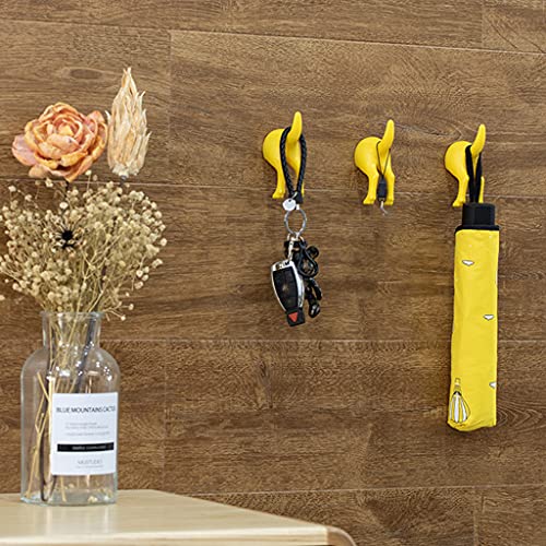 KKirafairy 4Pcs Nordic Plastic Dog Tail Hooks Wall Mounted Coat Hat Key Hanger Decoration