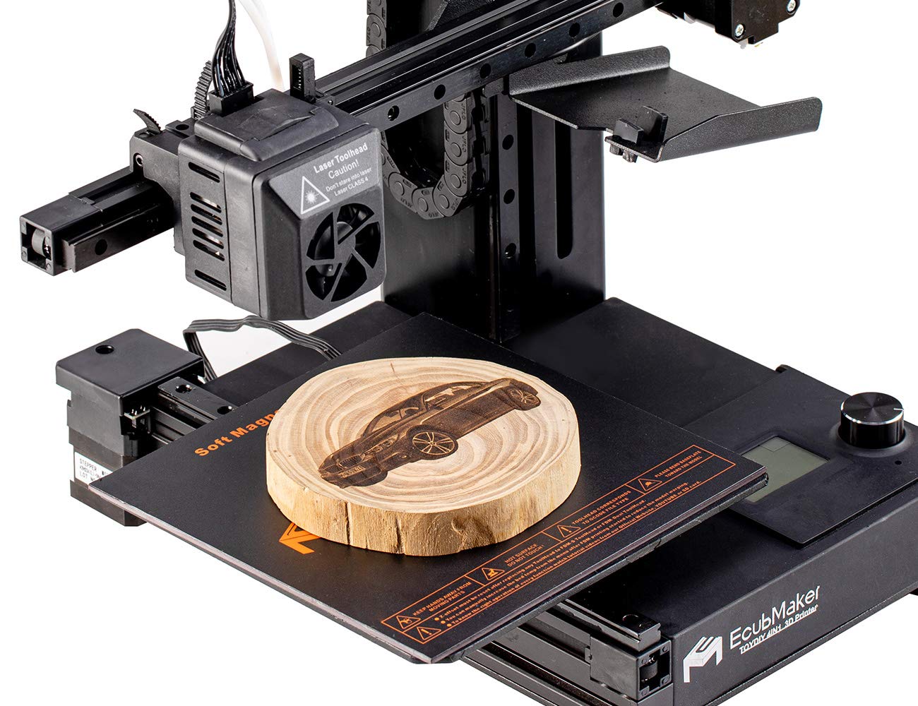 EcubMaker TOYDIY 4-in-1 3D Printer (Dual-Color 3D Printing/Laser Engraving/CNC Carving), Auto Leveling, Upgraded Version(180 x 180 x 180mm)
