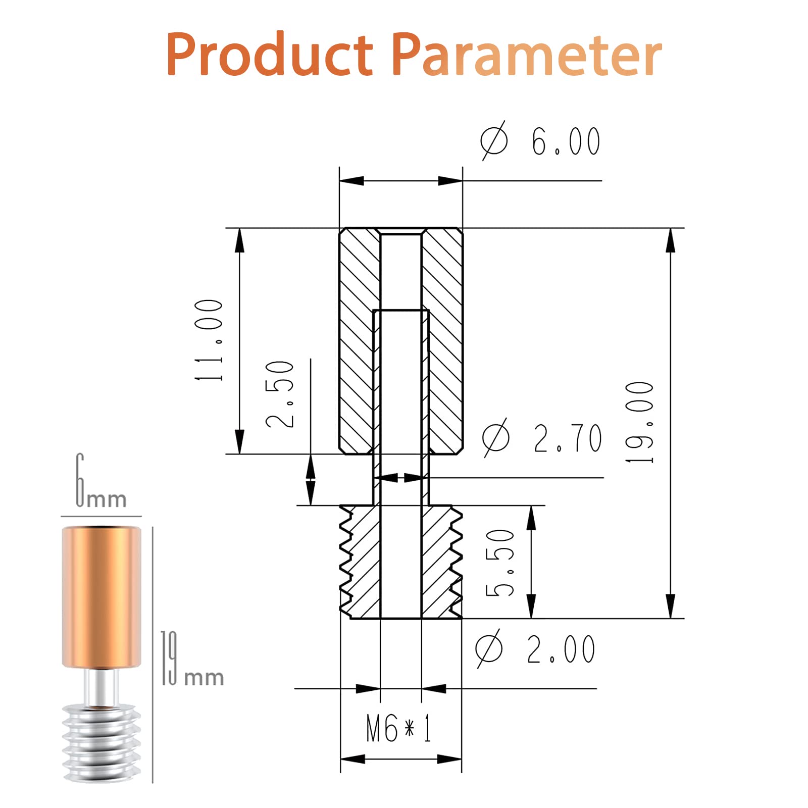 Creality Official Sprite Extruder Pro Upgrade Throat Tube, Copper+ Titanium Alloy 400℃ Bimetal Heatbreak for Creality Ender 3 S1,Ender 3 S1 Pro, 3D Printer with Sprite Extruder Installed