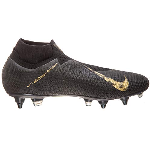 Nike Phantom VSN Elite DF SG-Pro AC Mens Football Boots AO3264 Soccer Cleats (UK 6 US 7 EU 40, Black Vivid Gold 077)