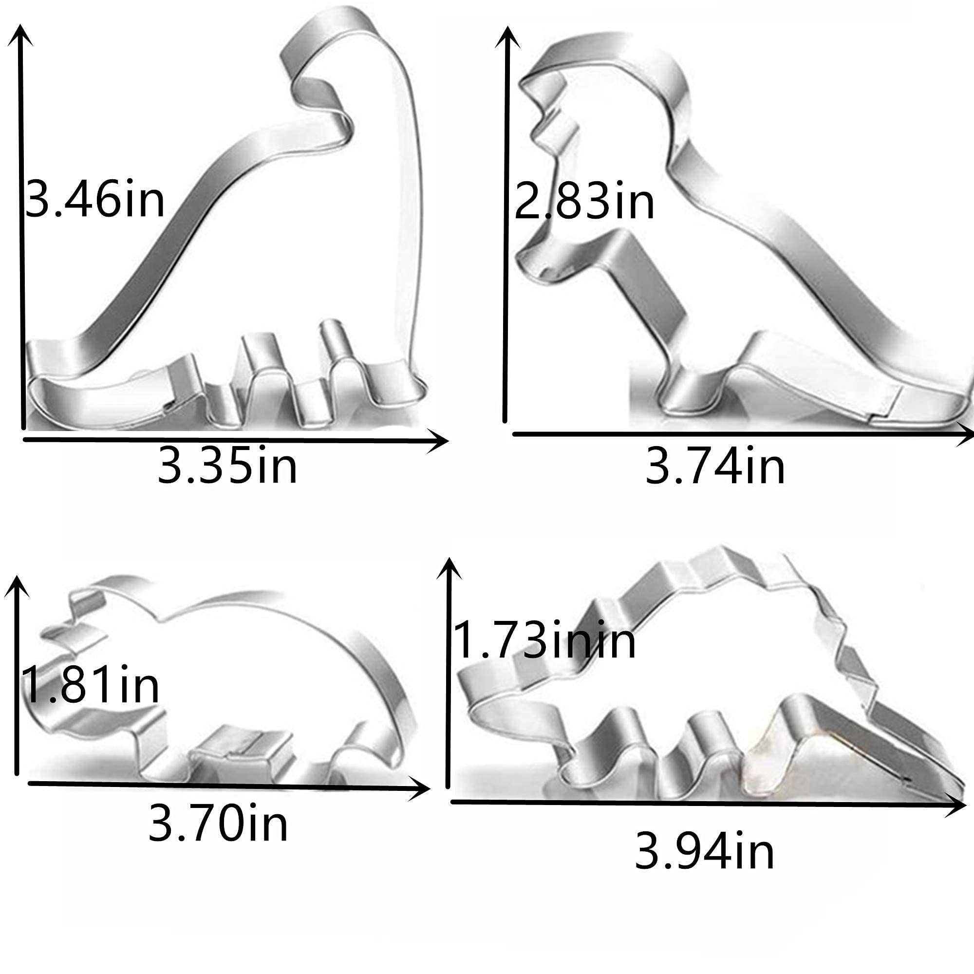Dinosaur Cookie Cutter Set 10 Piece Dinosaur Footprint,Dinosaur Eggs,Brontosaurus,Camarasaurus,Stegosaurus,Triceratops Dinosaurs Mold for Kids Dinosaur Birthday Party Cakes,Biscuits and Sandwiches.