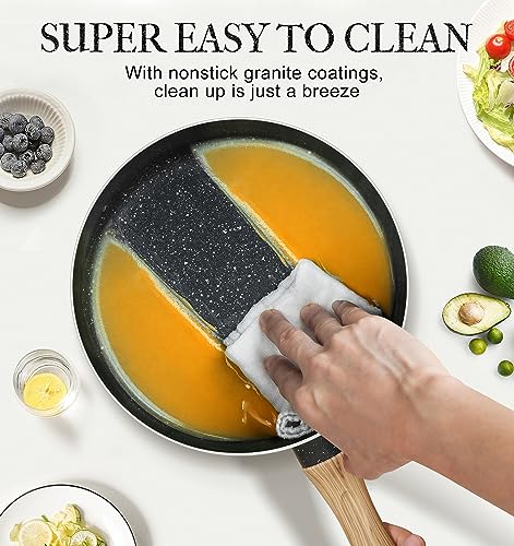 MICHELANGELO Saucepan with Lid, Nonstick 3 Quart Sauce Pan with Granite Coatings, Small Pot with Lid, Stone Sauce Pan 3 Quart, Sauce Pot