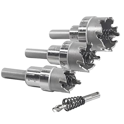 Klein Tools 31872 Heavy Duty Hole Cutter Kit, Includes Carbide Hole Cutters and Pilot Bit in Rust-Proof Molded Plastic Case, 4-Piece