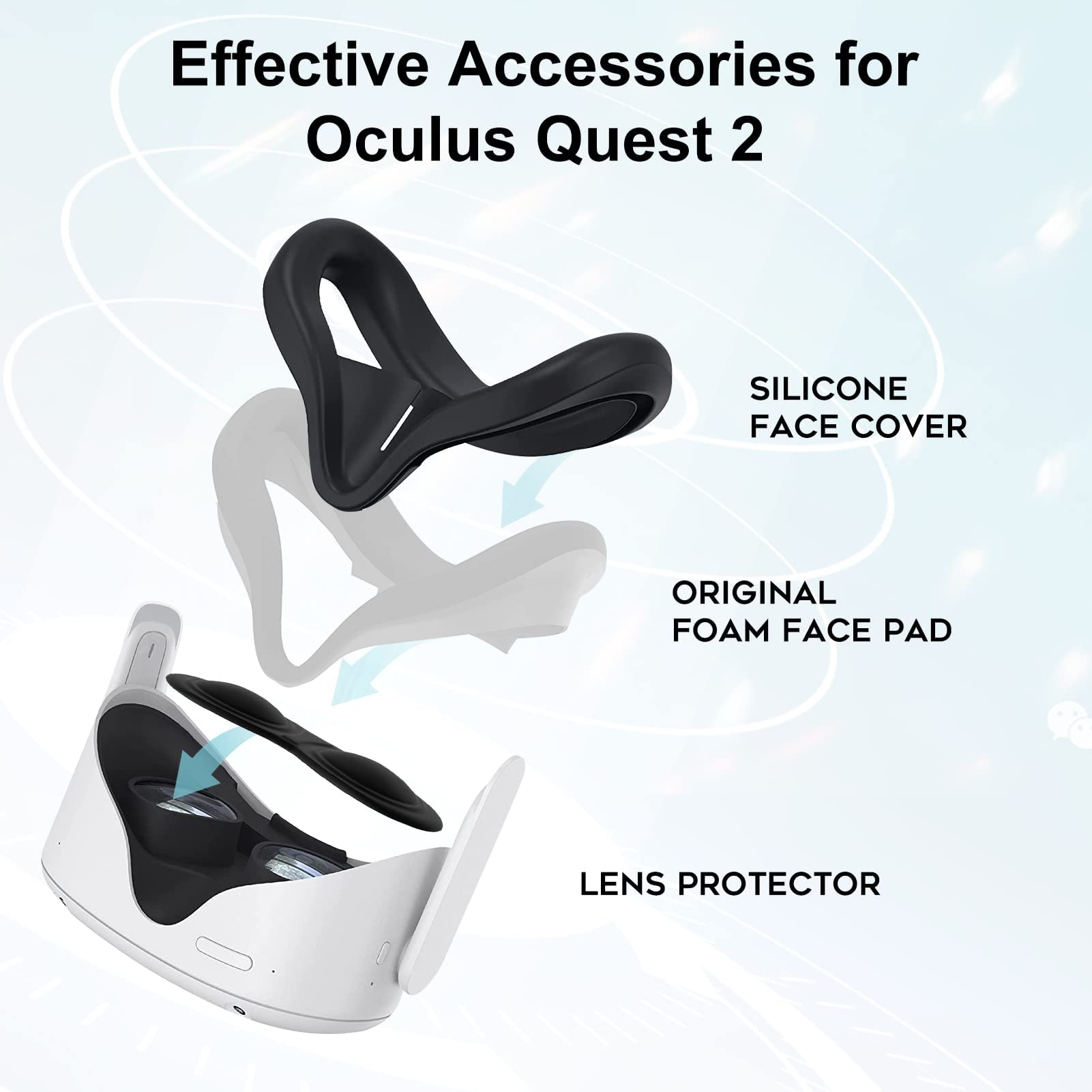 Hard Carrying Case Compatible with Meta/Oculus Quest 2 Officaial Elite Strap, Lightweight Portable Protection Bag with Silicone Face Cover & Lens Protector Accessories, for Travel and Storage