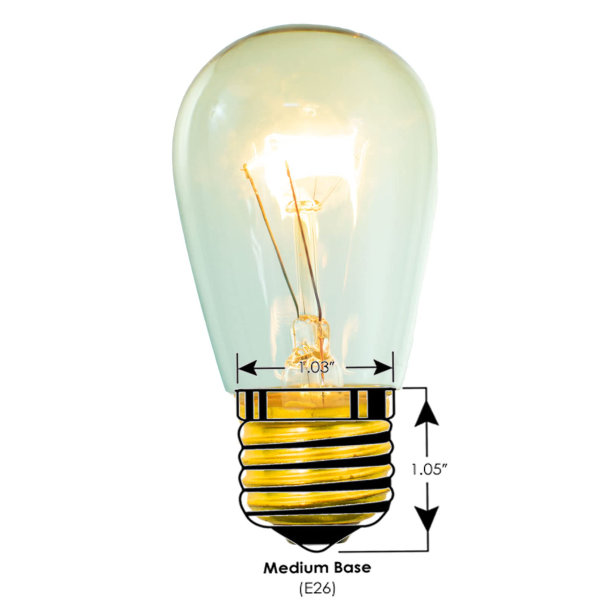 EST. LEE DISPLAY L D 1902 Clear Warm White Edison Bulbs 25/pcs Incandescent S14 Light Bulbs 11-Watt, 120-Volt, E26 Medium Base Sockets