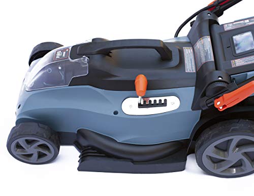 SENIX Electric Lawn Mower, 17-Inch, 58V Max* Cordless Lawn Mower with Brushless Motor, 6-Position Height Adjustment, 2.5Ah Lithium Ion Battery and Charger Included, LPPX5-M, Blue