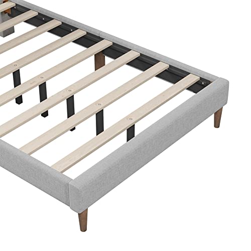 Livavege Bed Frame Full Size with Wingback Headboard, Upholstered Platform Bed Frame with,Solid Wood Slats Support, Full Bedframes No Box Spring Needed, Noise-Free