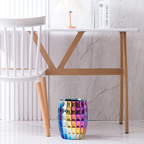 LiveHouse Decorative Round Small Trash Can Wastebasket, Garbage Container Bin for Bathrooms, Powder Rooms, Kitchens, Home Offices-Gold