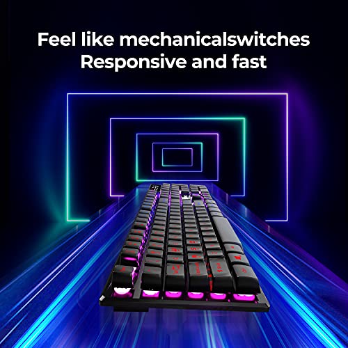DBPOWER Gaming Office 2-in-1 Keyboard with 3-Color LED backlighting, Ergonomic Waterproof Mechanical Feel Full-Size 104-key Gaming Keyboard, Office Equipment for PC laptops Computer