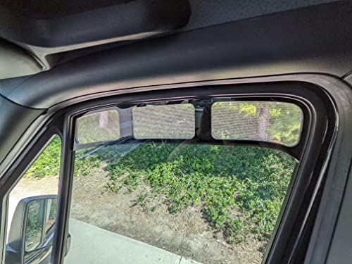 White Top Adventures Bug-out 2.0 Mercedes Sprinter Van window vent screen insert for 2007- Present. Sold as Sets