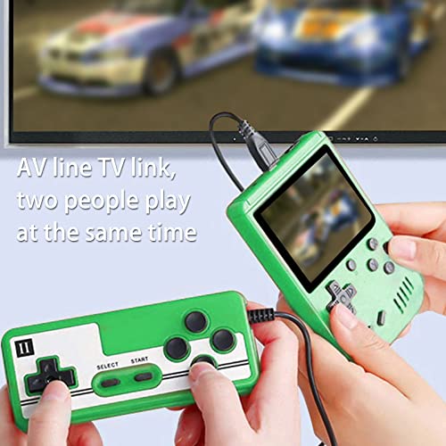 LARSEBEI Retro Handheld Game Console, 3.0-Inch Portable Video Game Console for Kids with 800 Classical FC Games,1020mAh Rechargeable Battery,Supports Two Players and Connects to TV (Green)