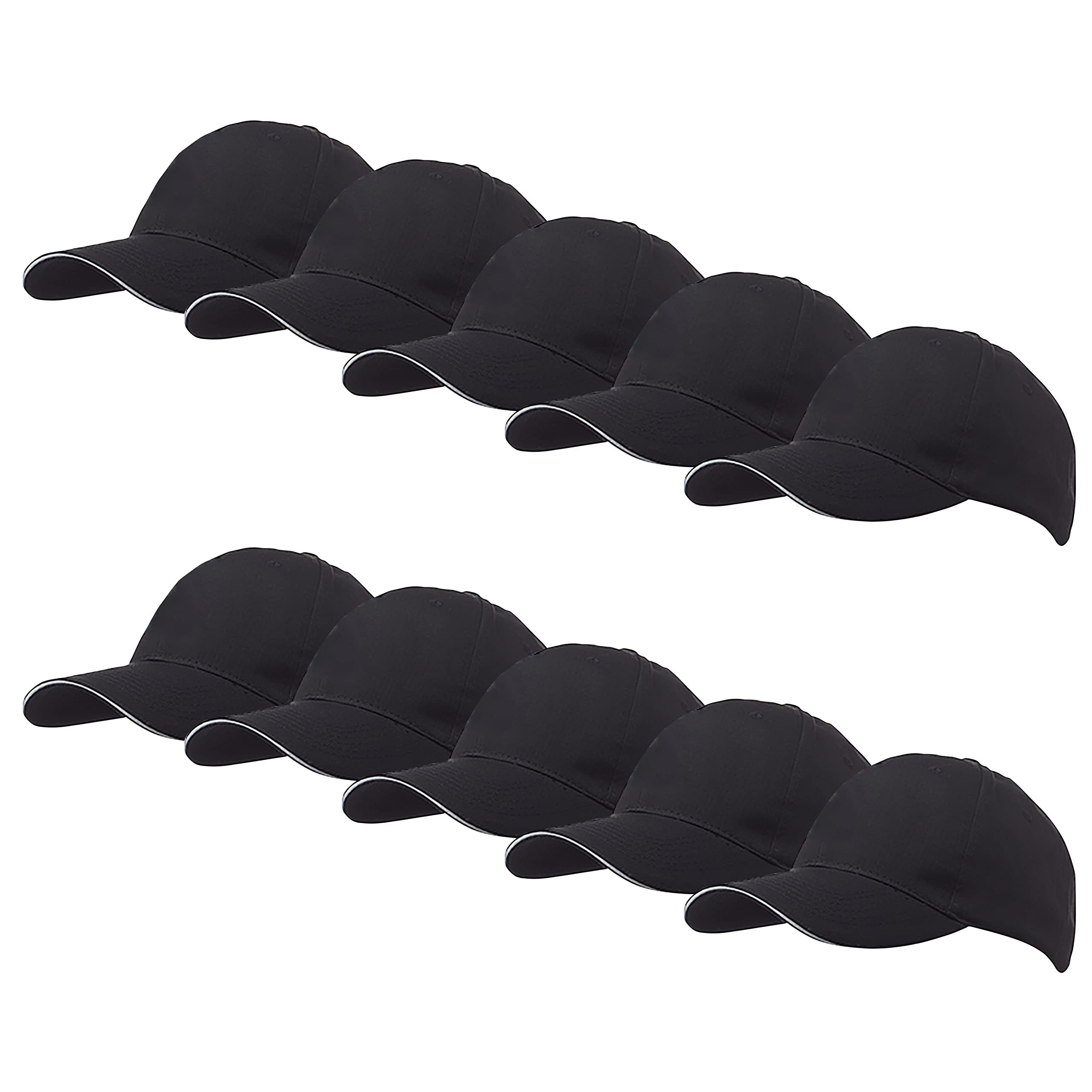 Custom Ace 6-Panel Structured Baseball Caps Set of 100, Personalized Bulk Pack - Great for Businesses, Concert Apparel and Outdoor Events - Navy Blue