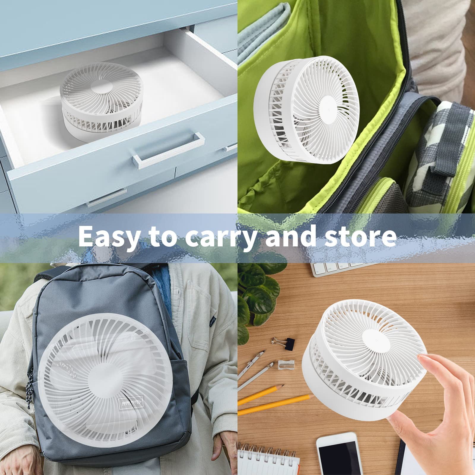 DODAER Portable Pedestal Fan,Foldaway Standing Fan Foldable Desk Fan,Remote Control Telescopic 4 Speed Quiet Timer Fan for Home Kitchen Outdoor Camping