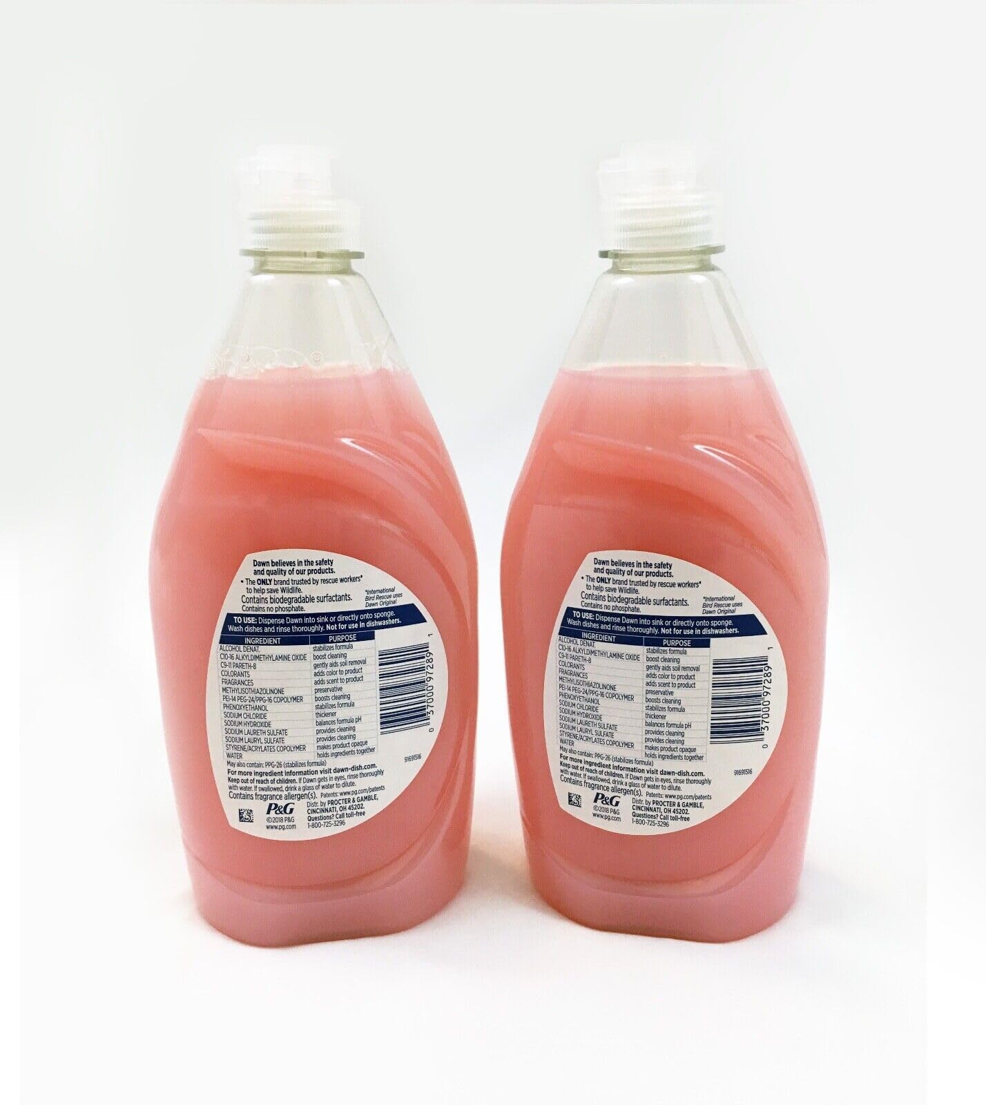 Dawn Gentle Clean Dishwashing Liquid 16.2 oz, Pomegranate & Rose Water Scent (Pack of 2)