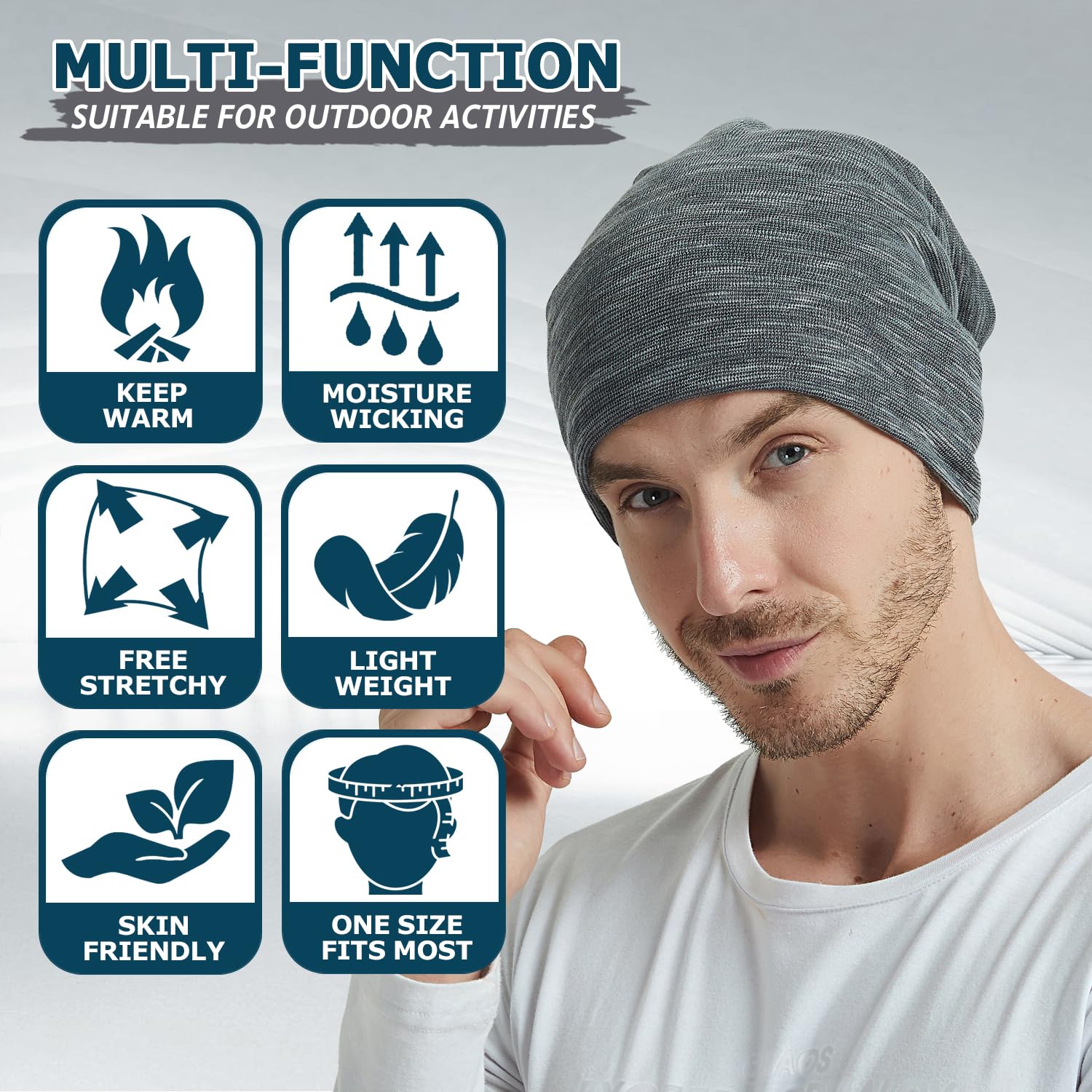 EINSKEY Cotton Slouchy Beanie Hat for Men/Women, Lightweight Oversize Large Thin Skull Cap Chemo Cap Night Sleeping Cap