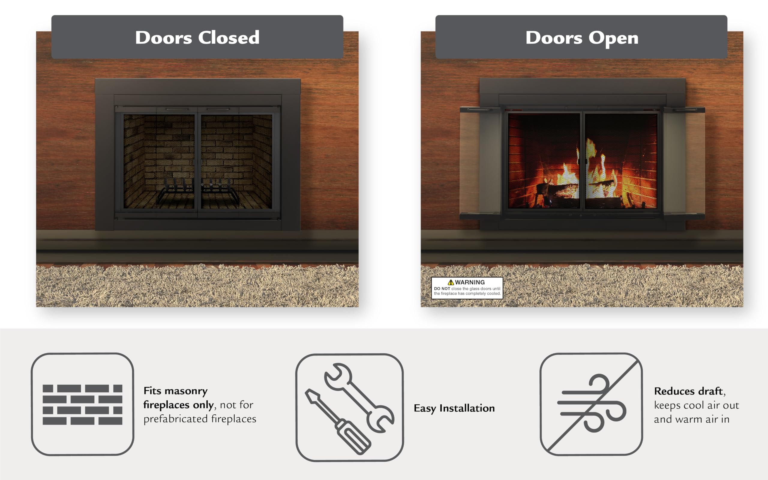 Pleasant Hearth AT-1001 1111 fireplace screen, Black Medium