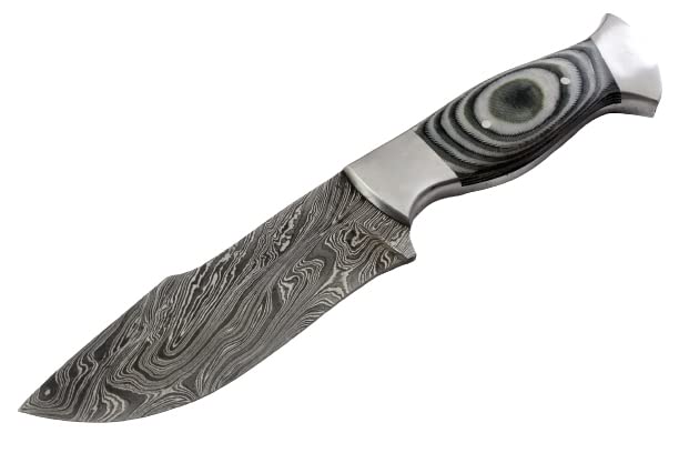Custom handmade damascus steel fixed blade hunting knife. PPI-17