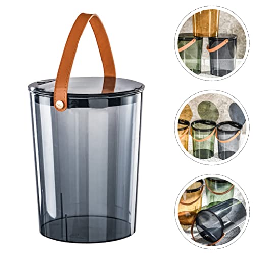 Kitchen Trash can Clear Trash Can Desktop Mini Trash Can Recycle Garbage Can Waste Basket Garbage Container Bins with Lid Handle for Home Office Blue Kitchen