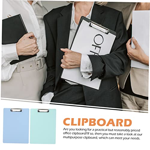 IMIKEYA 2Pcs a4 Folder Board Plastic folders Paper Folder Office Supplies folders Hospital clipboard a4 clipboard hardback Clip Boards Metal Office Document Clip exam Paper Clips Thin