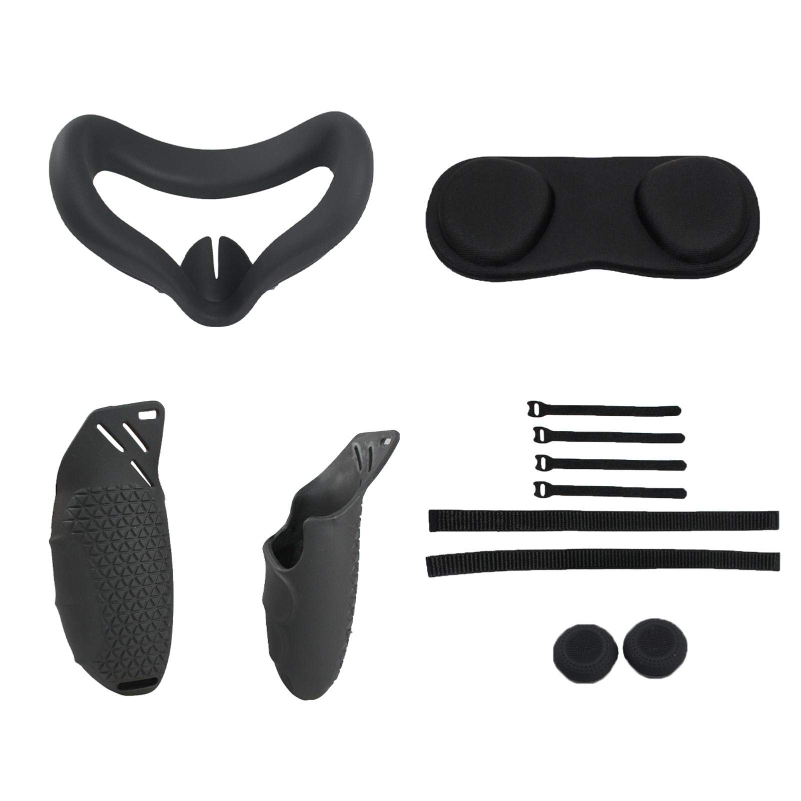 EKDJKK 6-in-1 Accessories for Oculus Quest 2, Touch Controller Grip Cover, Facial Pad, Protective Lens Cover, Reduce Face Pressure Comfortable Touch, Family Holiday Bundle