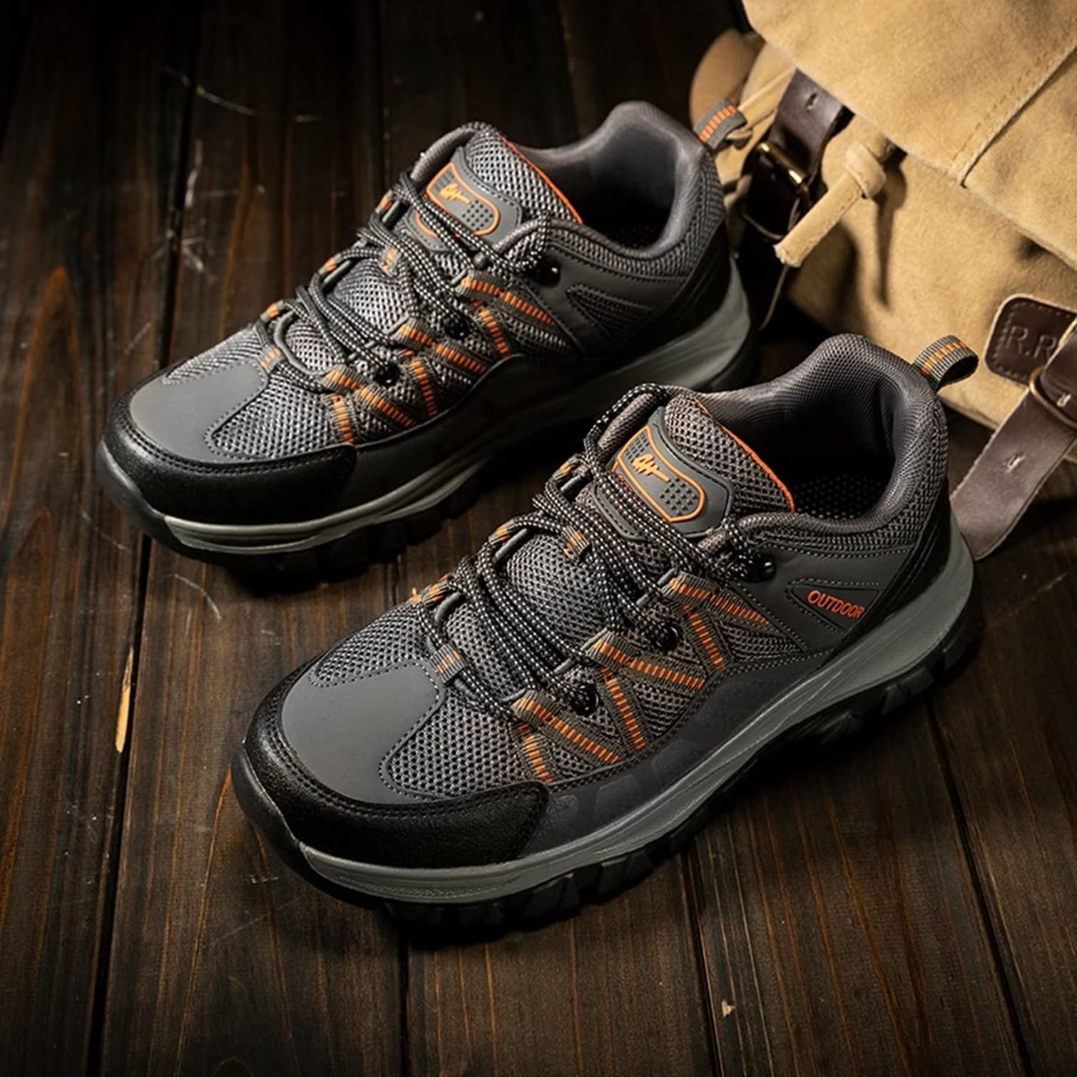 HARMOX Women's Men's Hiking Boot Anti-Slip Hiking Boots Men Waterproof Insulated Grey