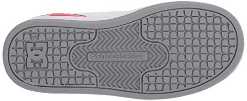 DC boys Syntax Skate Shoe, White/Grey/Red, 12 Little Kid US