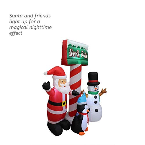 Impact Canopy Christmas Inflatable Decoration, Outdoor Holiday Lighted Snowman-Santa-Penguin, 5' Tall